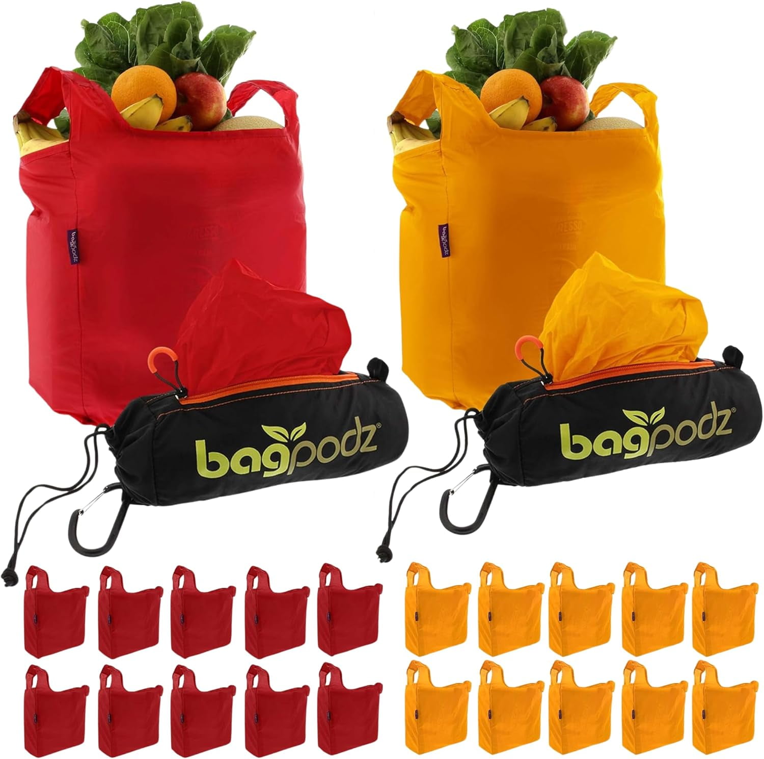 20 Sturdy Reusable Grocery Bags Made From RipStop Nylon Hold 50lbs ...