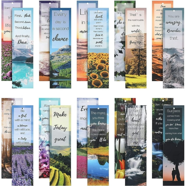 20 Styles Inspirational Bookmark Set with Encouraging Quotes for Book ...