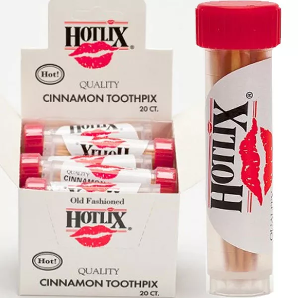 20 TUBES HOTLIX CINNAMON FLAVORED TOOTHPICKS TOOTHPIX HOT FIRE BALL ...