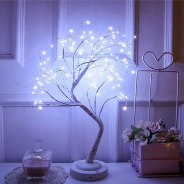 Lighted Ribbed Glass Tabletop Trees - Red - Walmart.com