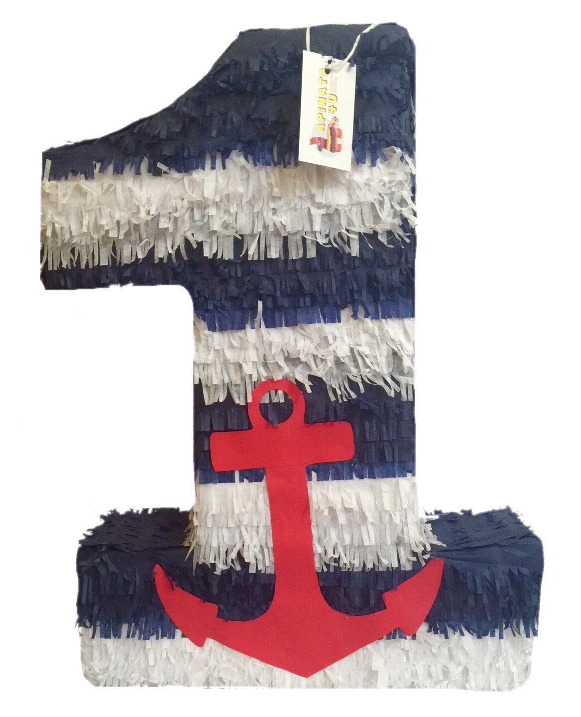 20" Tall Nautical Number One Pinata Red Anchor Nautical Themed First ...