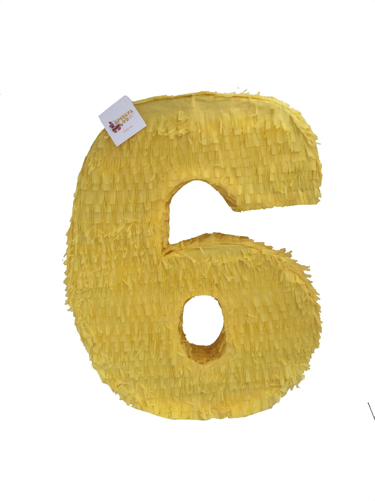 20'' Tall Number Six Pinata Yellow Color Sixth Birthday - Walmart.com