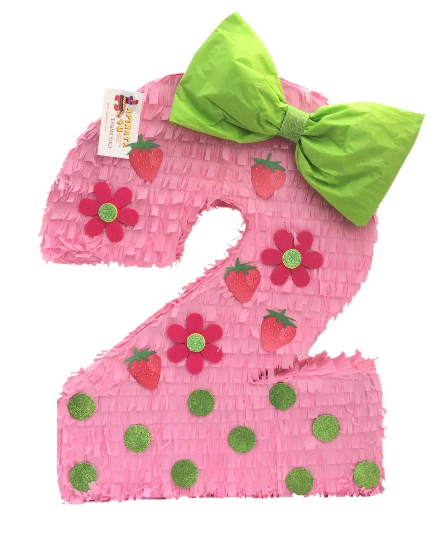 20 Tall Number Two Pinata Strawberry Theme - Walmart.com