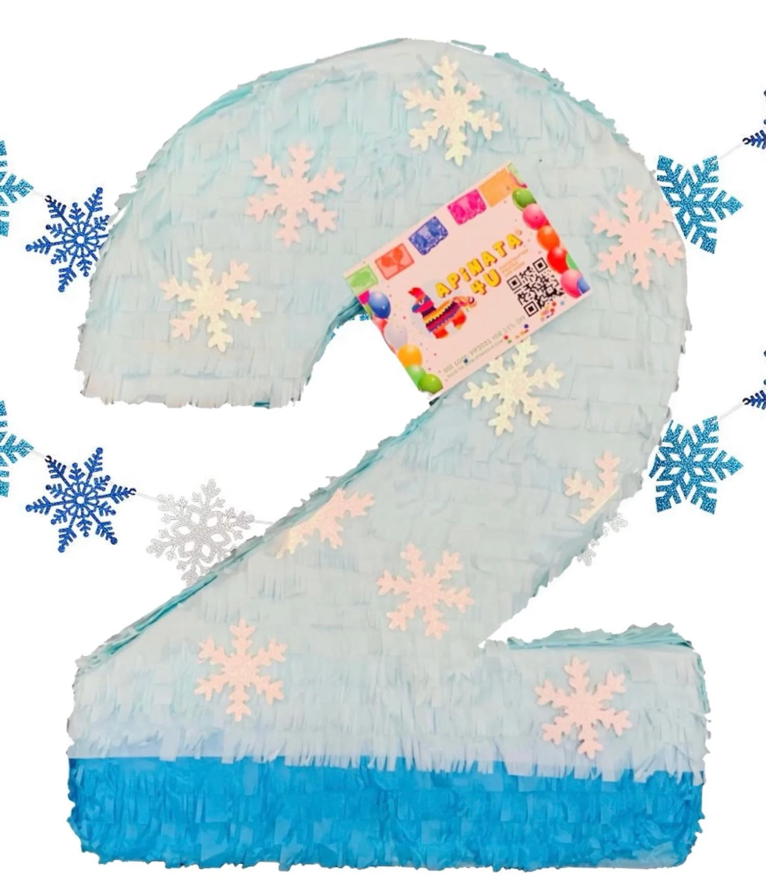 20" Tall Winter Number Two Pinata with Snowflakes Winter Themed ...