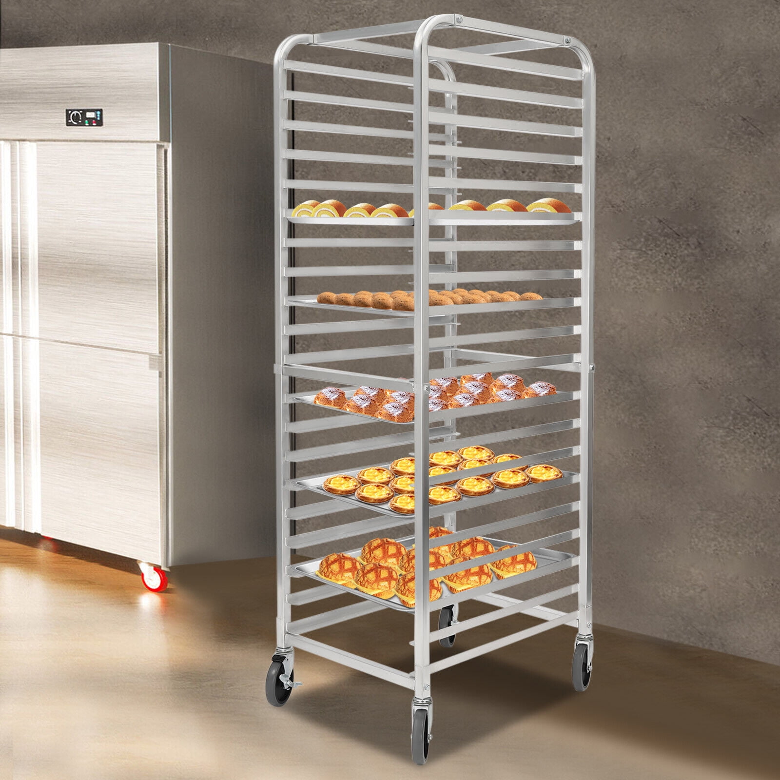 20-Tier Bakery Cooling Rack - Heavy Duty 286.6 lbs Capacity Aluminum ...