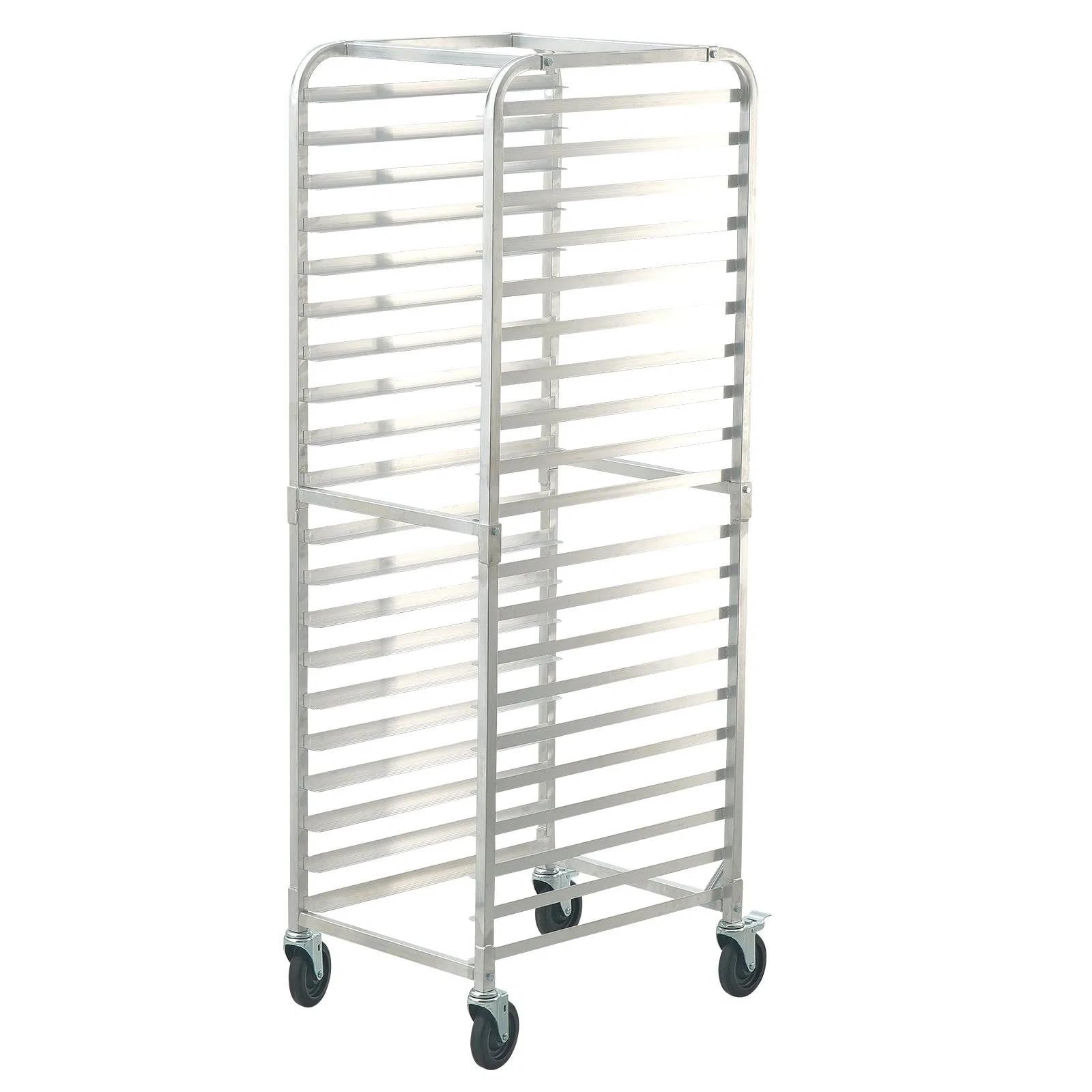 20-Tier Bakery Racks with Brake Wheels, Aluminum Racking Trolley ...