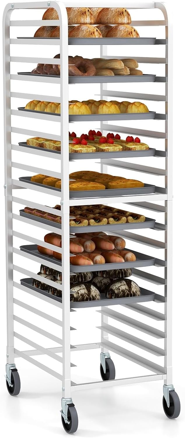 20-Tier Bun Pan Rack Commercial Bun Speed Rack w/Rolling Lockable ...