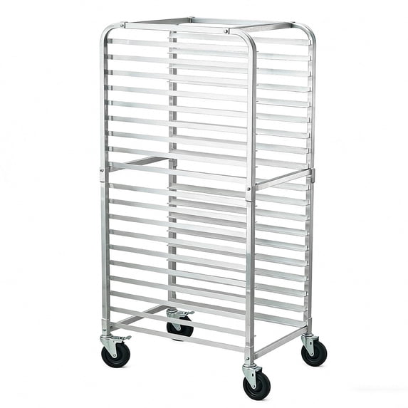 20-Tier Heavy-Duty Aluminum Bun Pan Rack with Lockable Casters ...