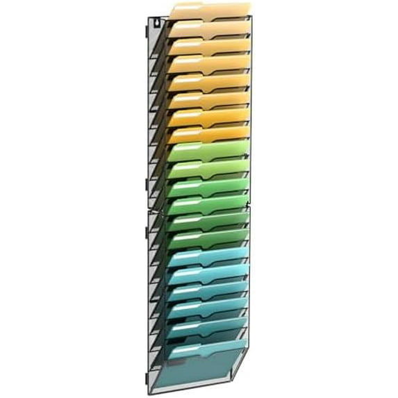 20-Tier Wall File Organizer Mesh Office Mail Holder, Hanging Wall ...
