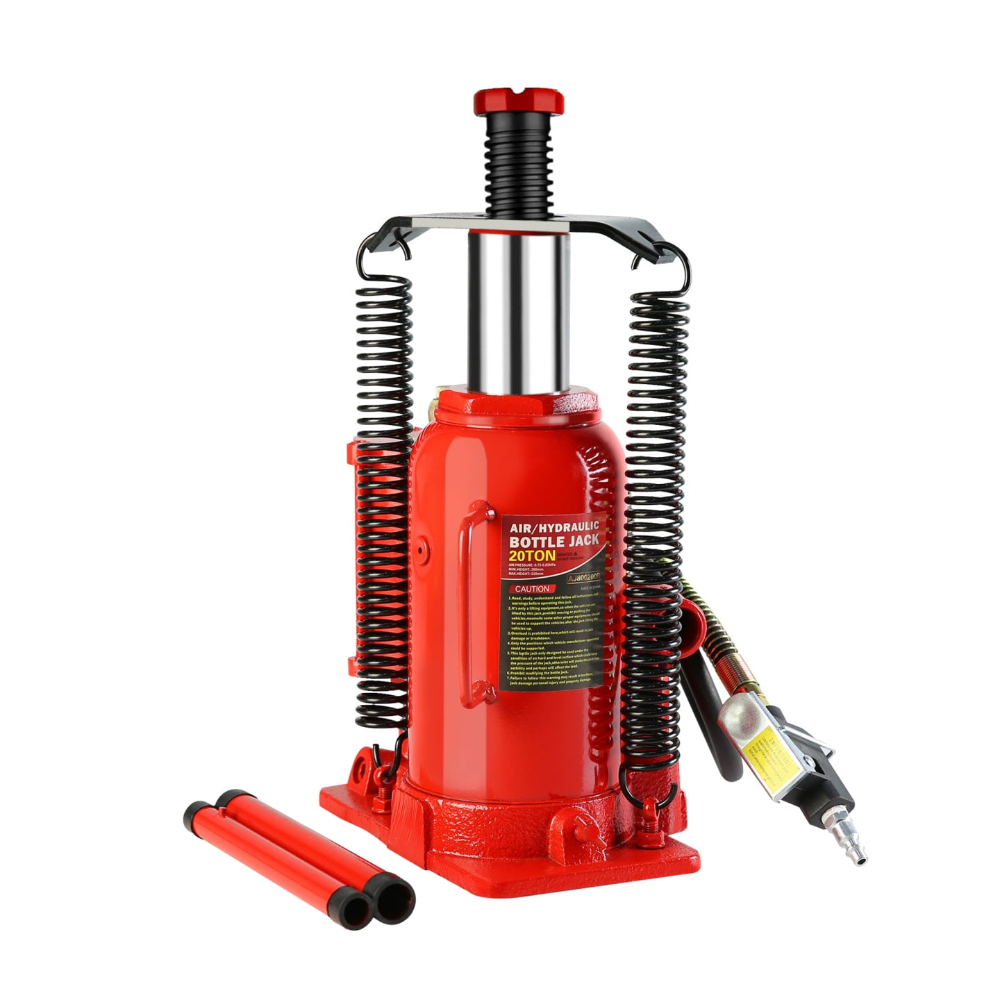 20 Ton Air Hydraulic Bottle Jack with Dual Air/Manual Hand Pump for ...
