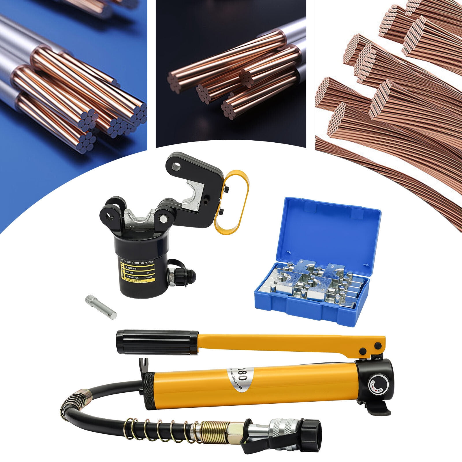 20 Ton Hydraulic Wire Crimper Crimping Tool Cable Line Lug Terminal ...
