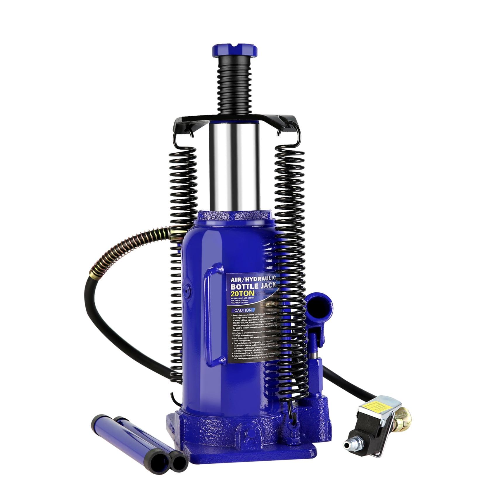 20 Ton Pneumatic Air Hydraulic Bottle Jack with Manual Pump - Heavy ...