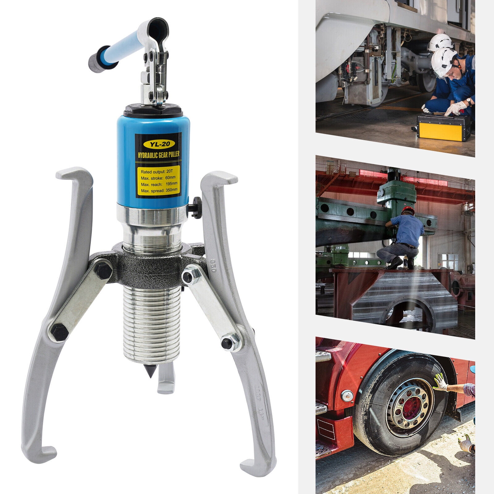 20 Ton Universal Bearing Puller Hydraulic Pump Gear Hub Removal Tool ...