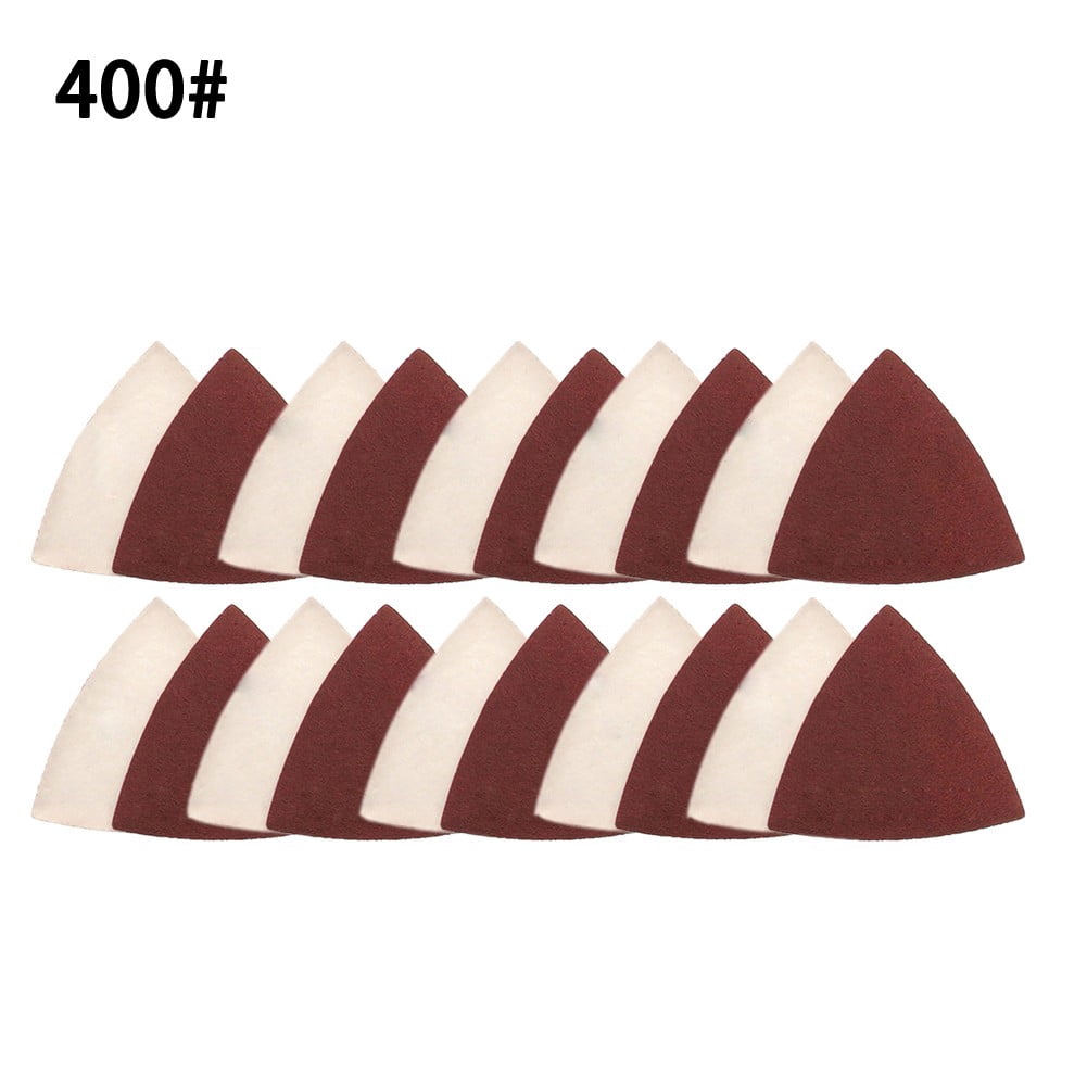 20 Triangle Sandpaper Hook&Loop Backing Oscillating Multitool Polishing ...