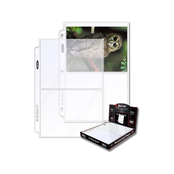 20 (Twenty Pages) - BCW Pro 2-Pocket Page (7-1/8" x 5-1/2" Cards ...