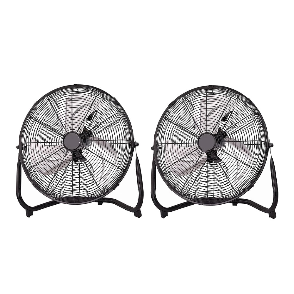 20" Twin High-Velocity Air Circulator Fan, Heavy Duty Industrial Floor ...