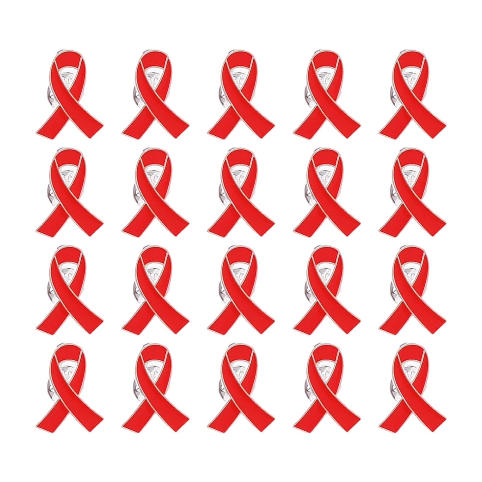 20-Unit Charity Awareness Ribbon Pins Lightweight Alloy Brooches ...