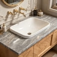 20"W x 15"D White Ceramic Semi-Recessed Drop-In Rectangular Vessel Sink ...