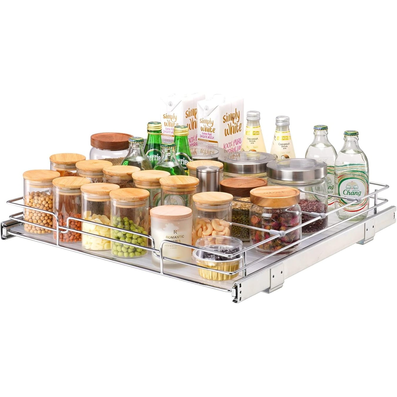 20"W x 21"D Pull Out Cabinet Organizer, Heavy Duty Slide Out Pantry ...