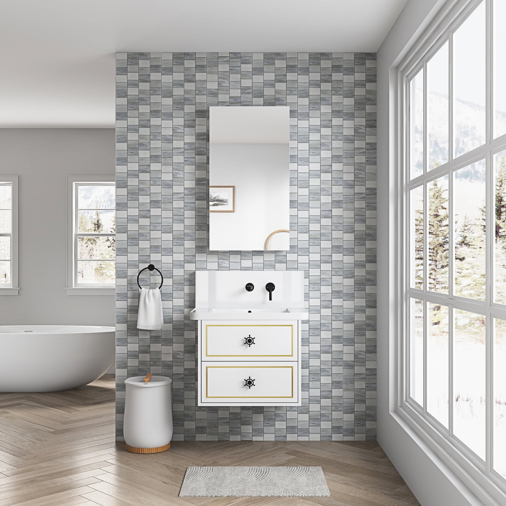 20'' W x 36'' H Beveled Edge Right-Opening Surface Frameless Bathroom ...