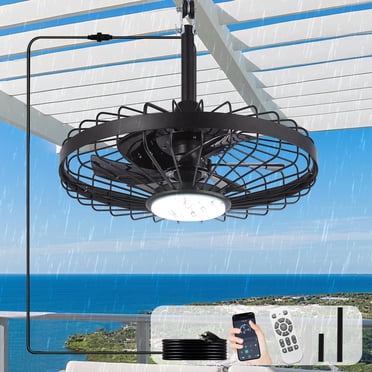 Zardon 20" Outdoor Ceiling Fan with Light and Remote Control ...