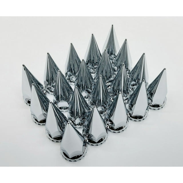 (20) Wheel Lugnut Chrome Plastic 33mm Thread On Spike Nut Covers Caps ...