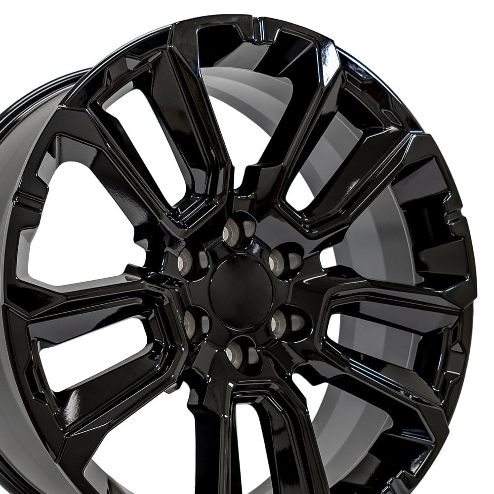 20" Wheels, Tires, Lugs, TPMS Fits GMC Sierra CV99 Black Chrome 20x9 ...
