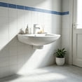 20" White Ceramic Wall Mount Bathroom Sink, Floating, with Overflow and ...
