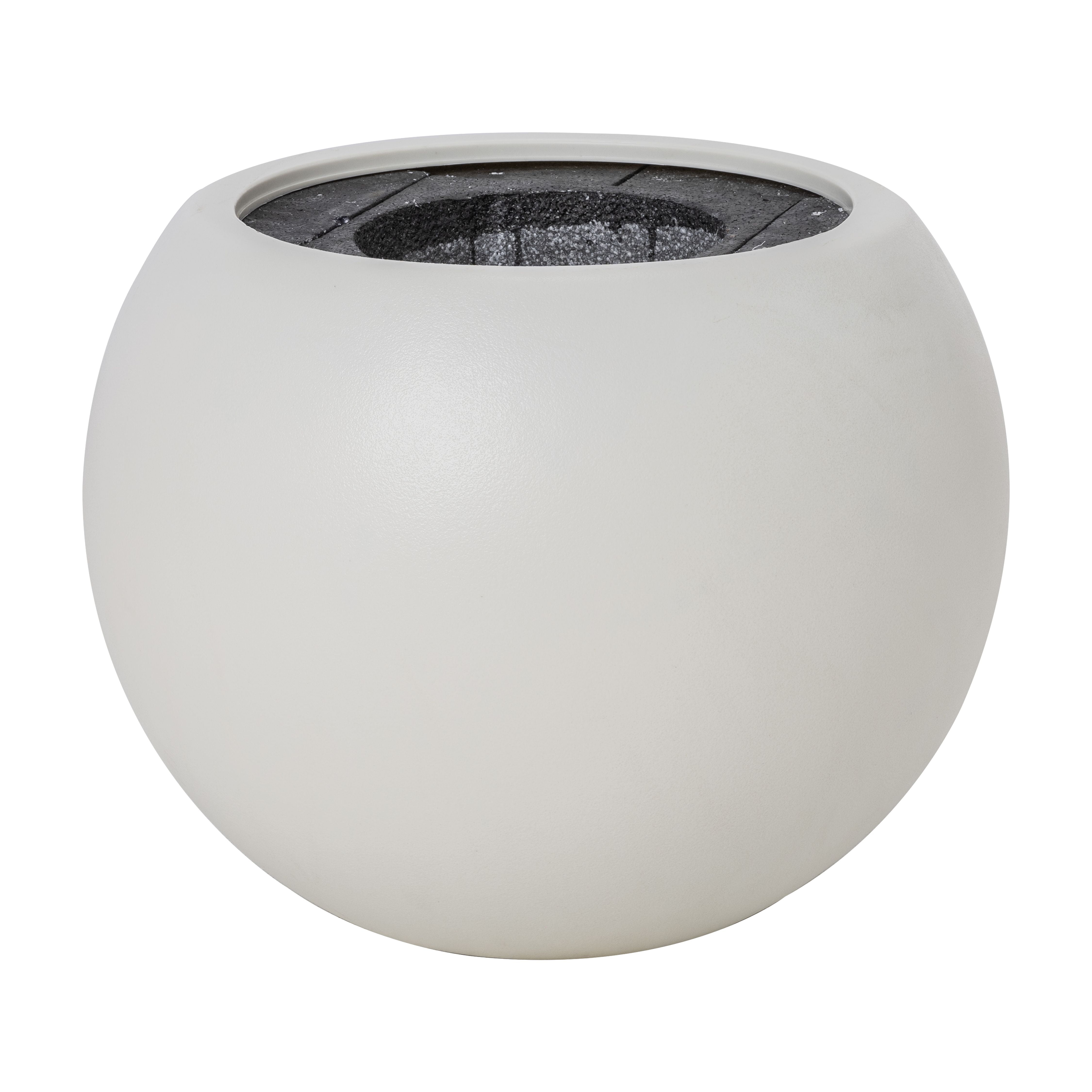20" Wide Indoor/ Outdoor White Fishbowl Planter with a Matte Finish ...