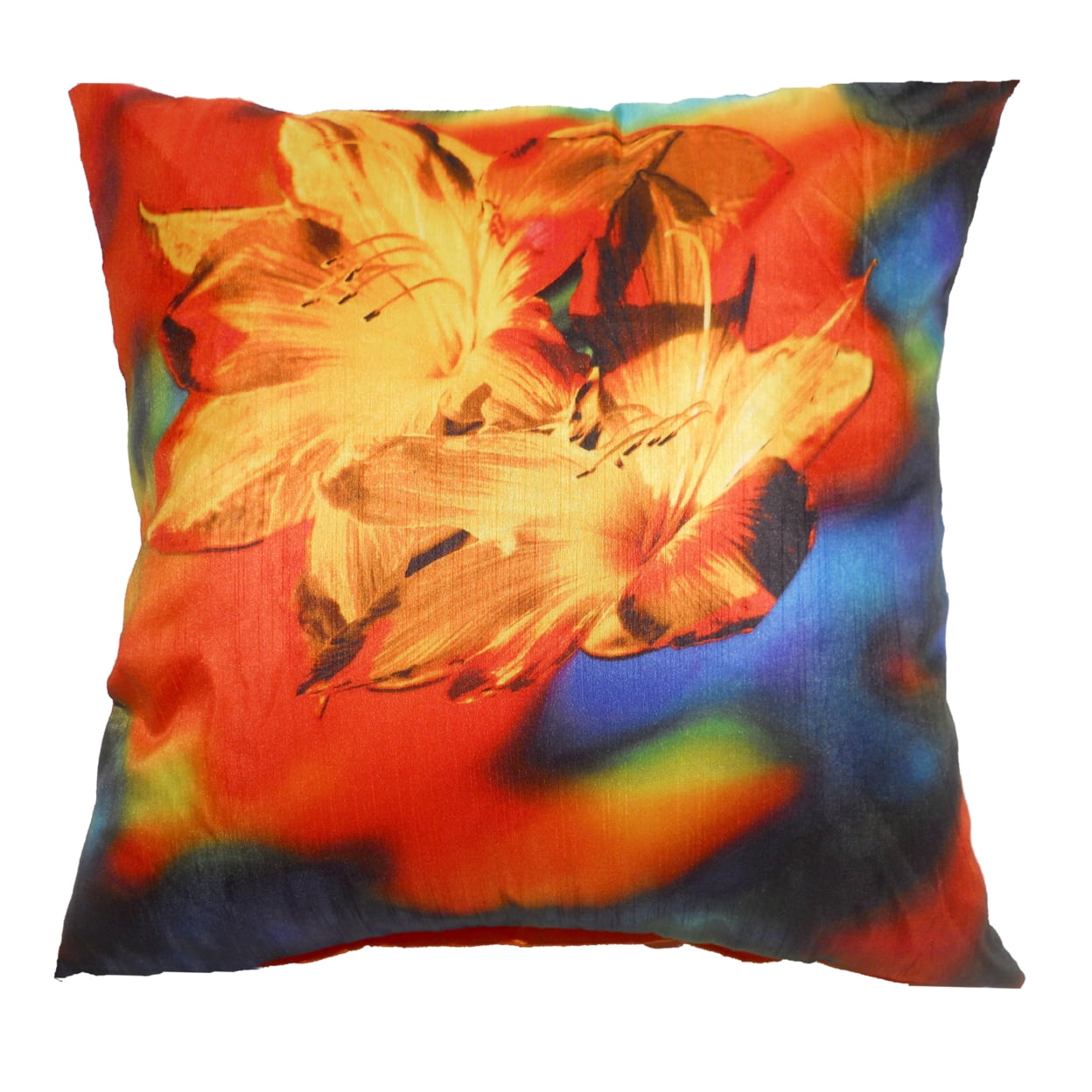 20 X 20 Inch Accent Pillow with Hibiscus Digital Print, Set of 2, Beige ...
