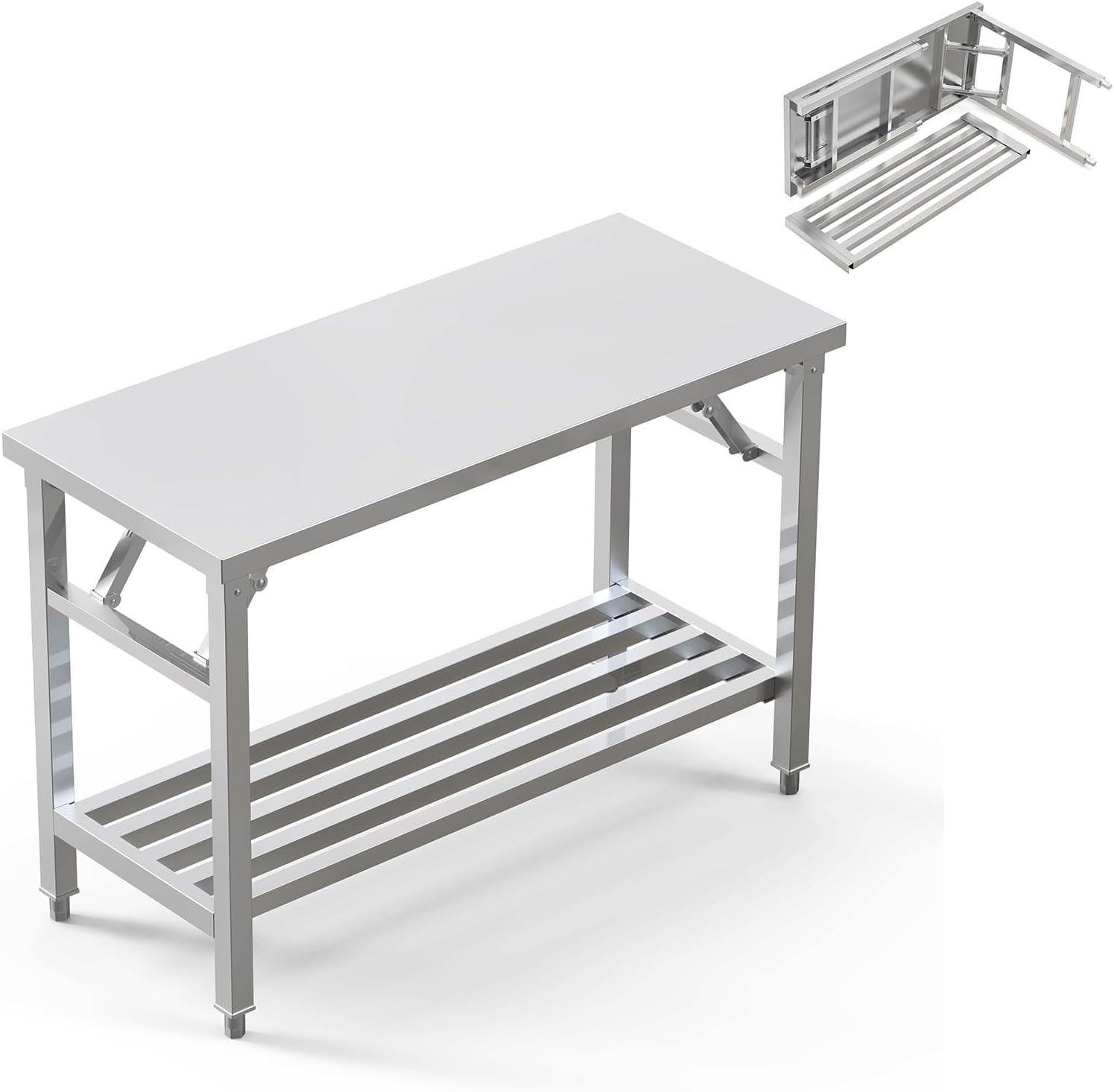 20'' X 44''Kitchen Work Table Scratch Resistant and Antirust Folding ...