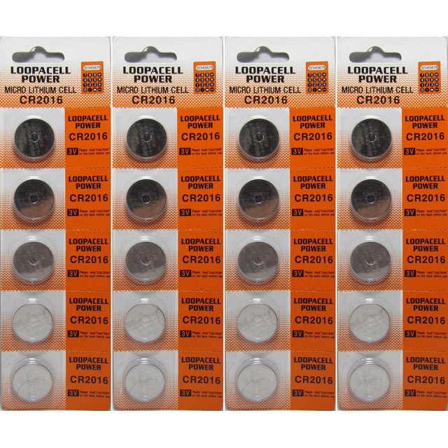20 X Loopacell CR2016 3 Volt Lithium Coin Battery button cells (4 X ...