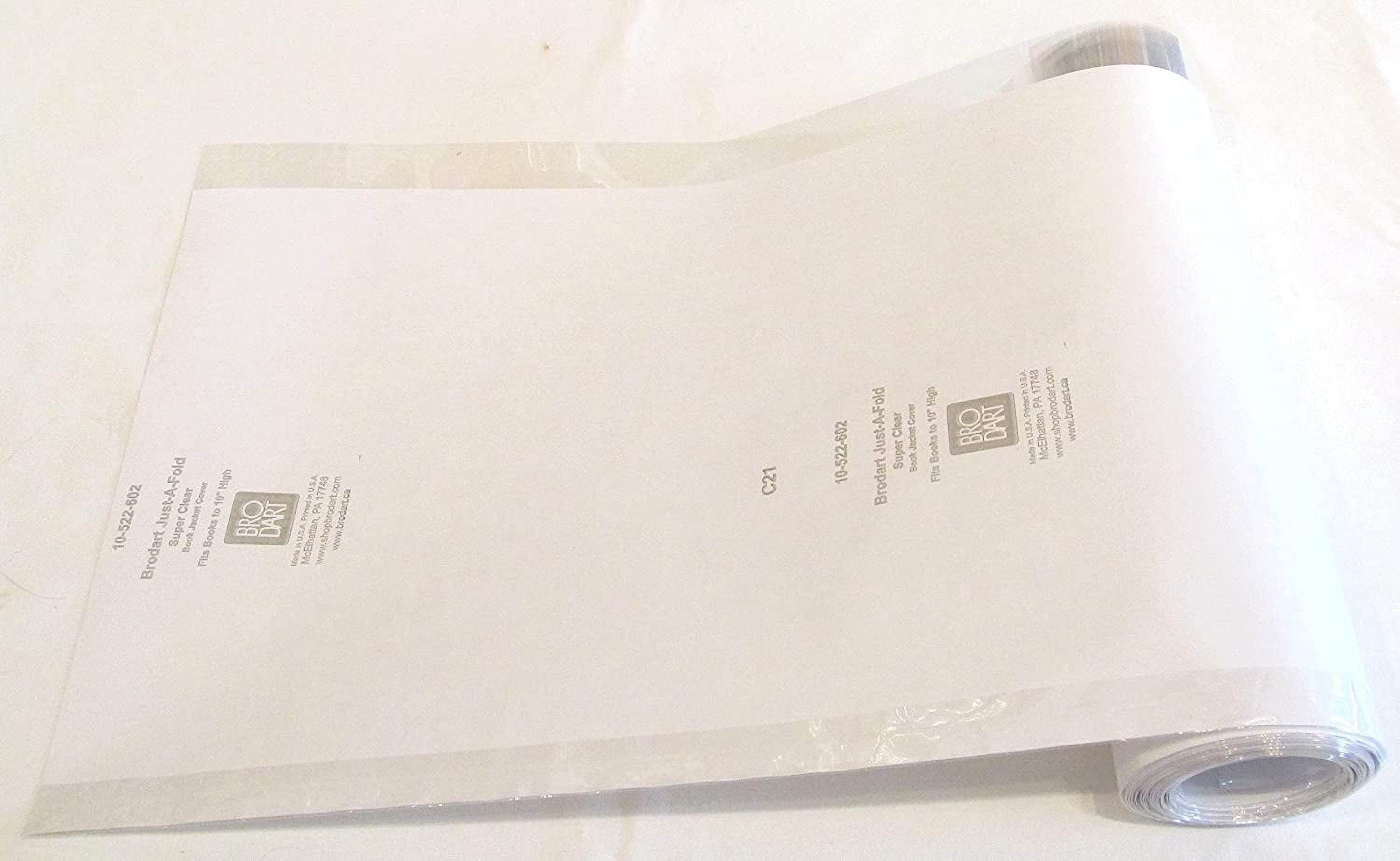 20 Yard 10" Brodart Just-A-Fold Book Jacket Covers - 2 mil Polyester ...