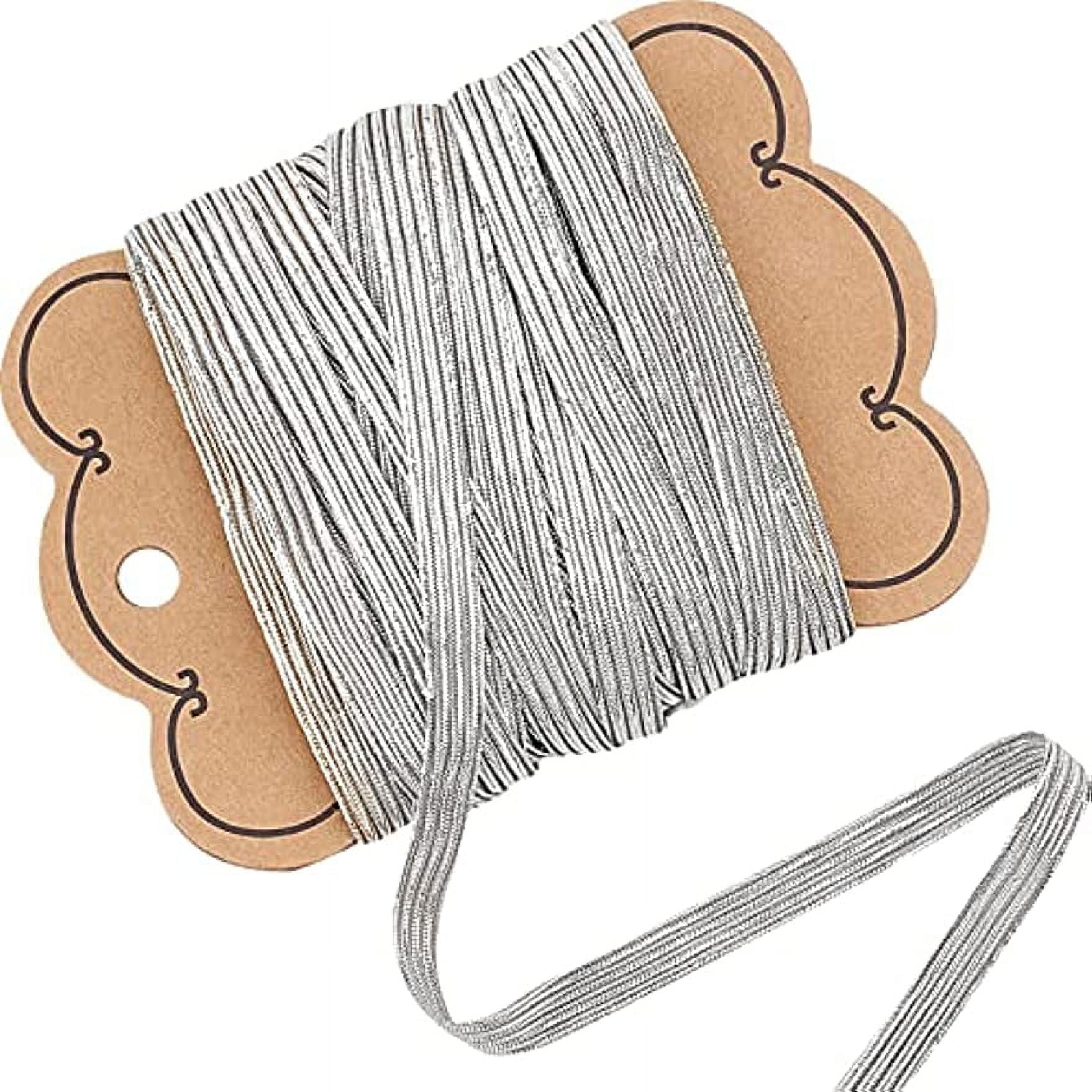 20 Yards 0.25Inch Flat Elastic Band 6mm Wide Silver Elastic Cords Thin ...