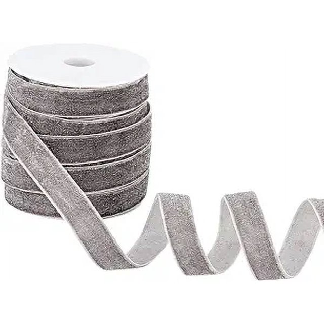 20 Yards 0.625inch Single Side Velvet Ribbon Glitter Satin Ribbon Roll ...