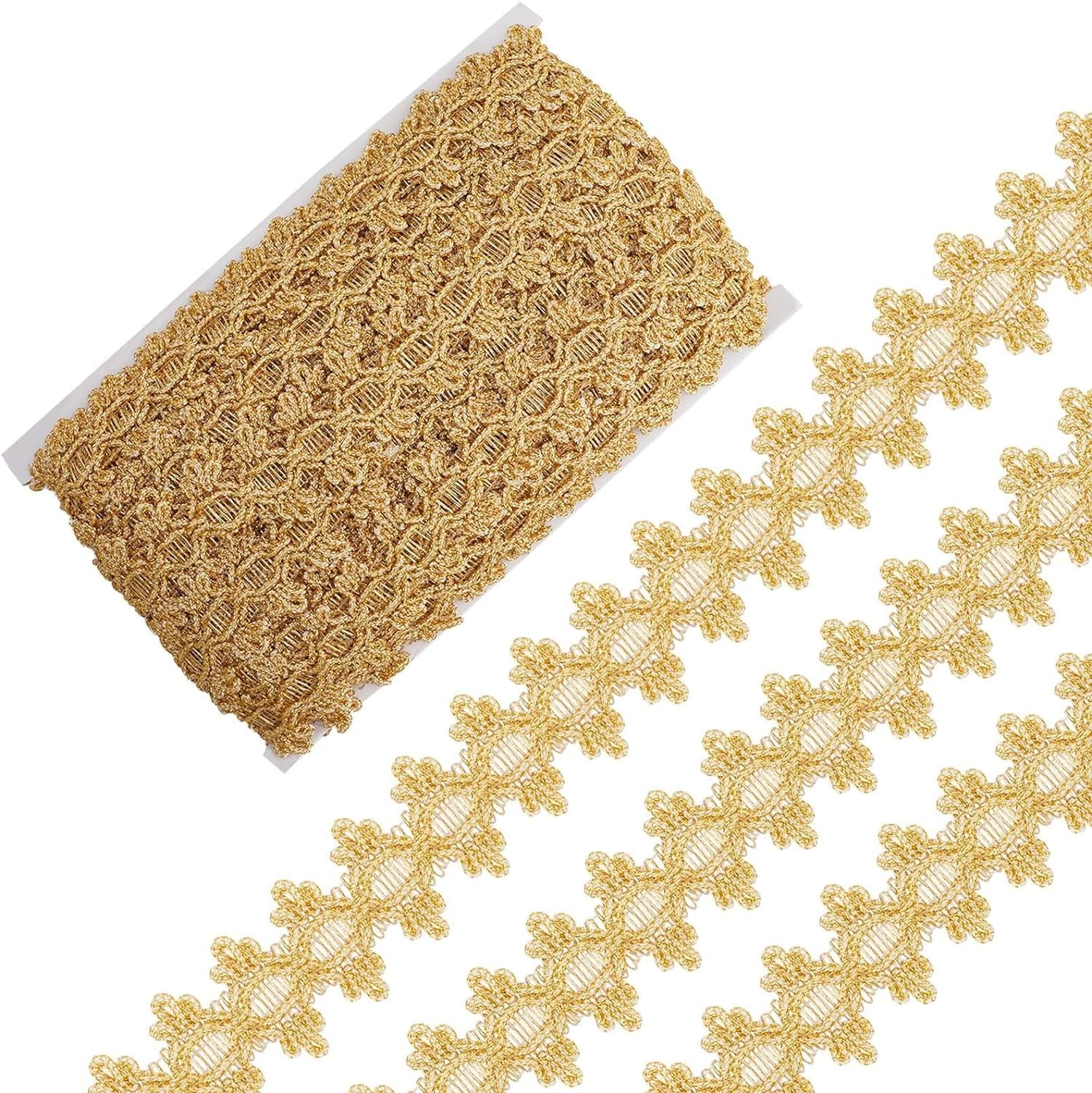 20Yards 1.34 Inch Metallic Braid Trim Gold Floral Lace Ribbon ...