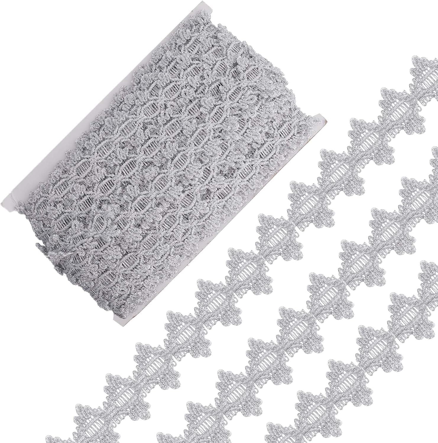 20 Yards 1.34 Inch Silver Gimp Braid Trim Metallic Edge Trims ...