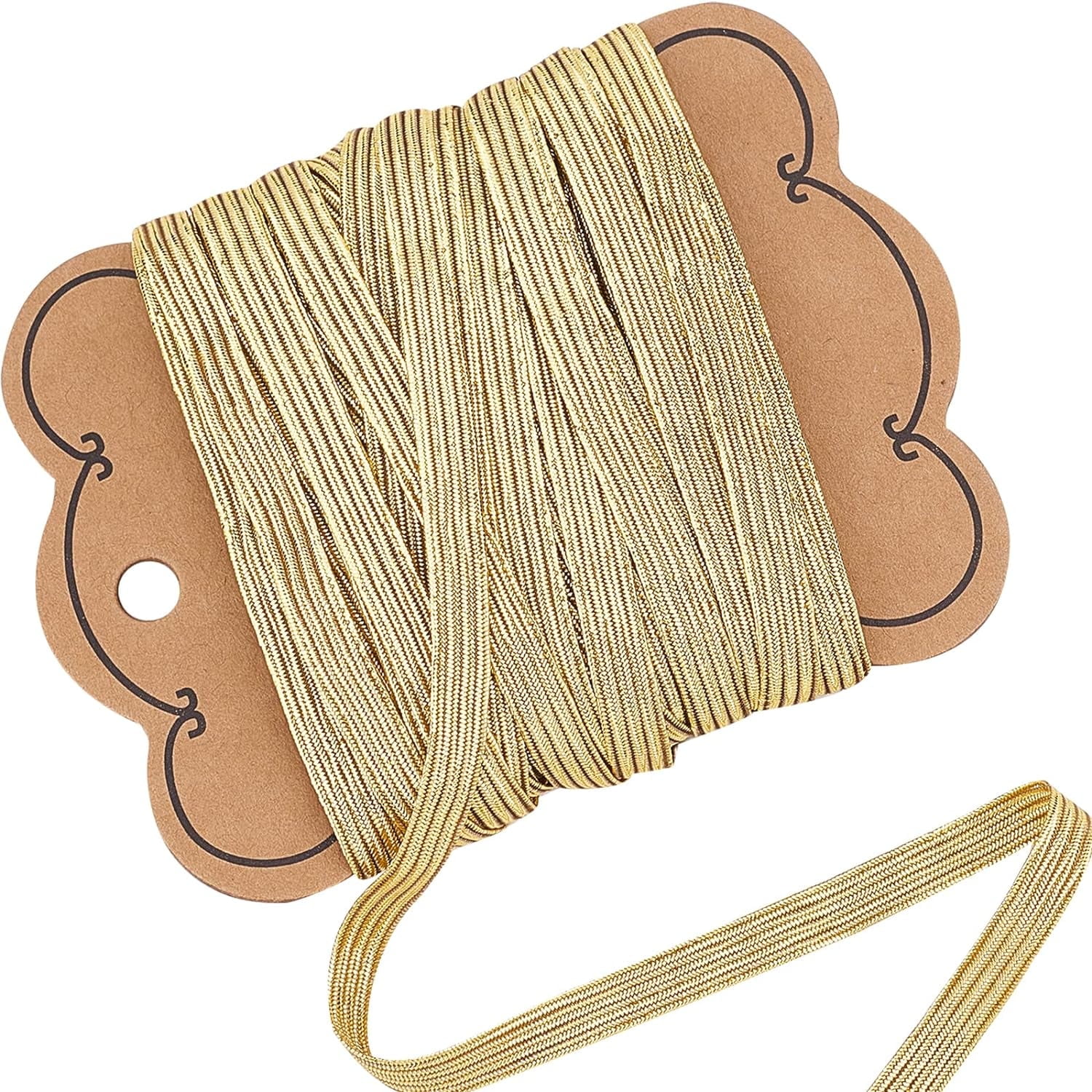 20 Yards 1/4 Inch Flat Elastic Band 6mm Wide Golden Elastic Cords Thin ...