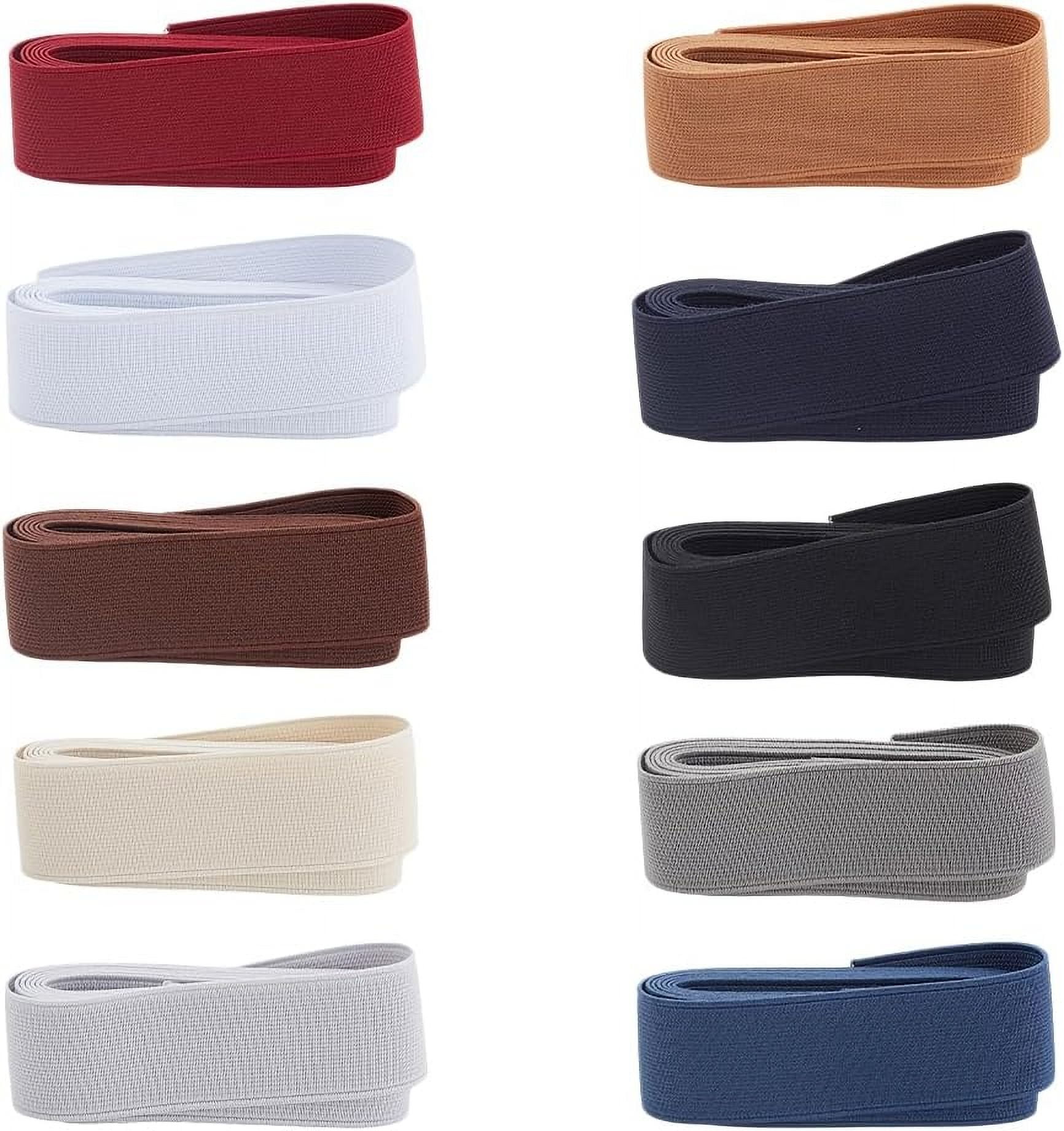 20 Yards 10 Colors Elastic Band 1.5 inch Wide Knit Elastic Spool ...