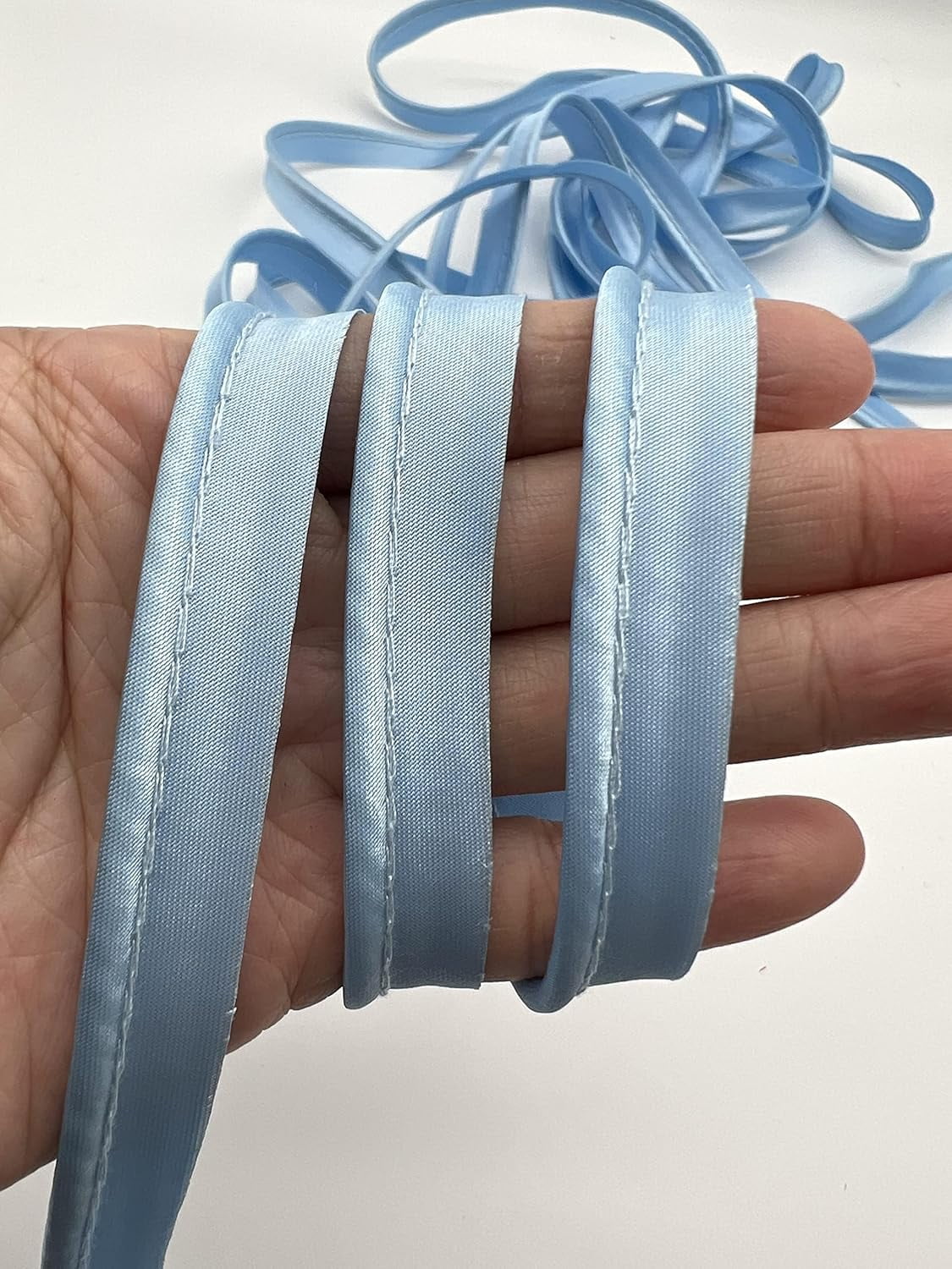 20 Yards 12mm (1/2 Inch) Polyester Satin Bias Piping with Cord, Bias ...