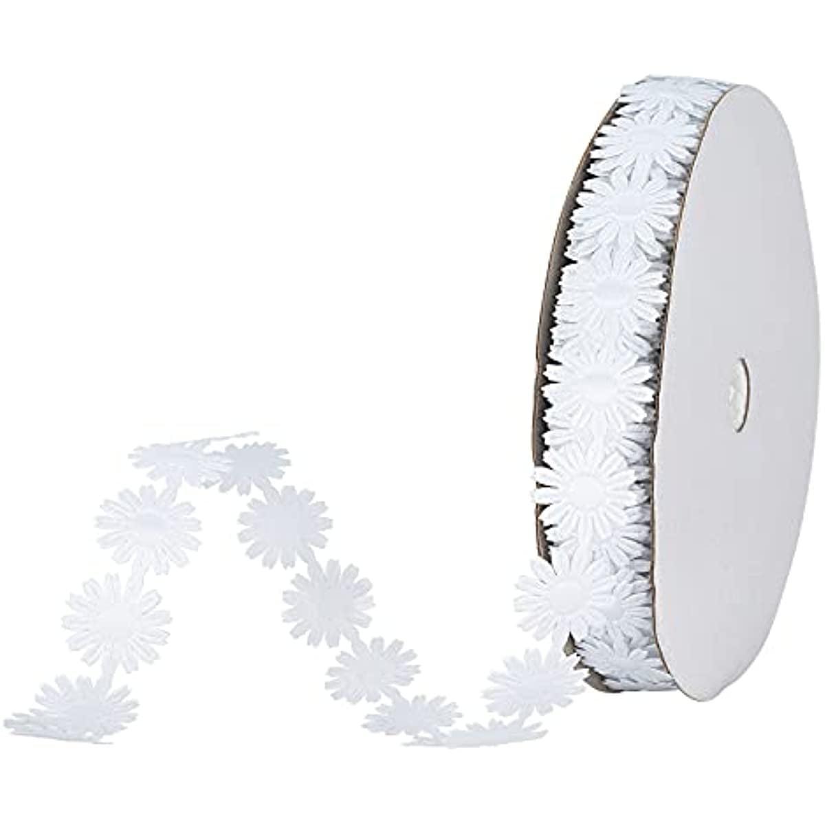 20 Yards 17mm Daisy Flower Trim Ribbon Embroidery Lace Trim Polyester ...