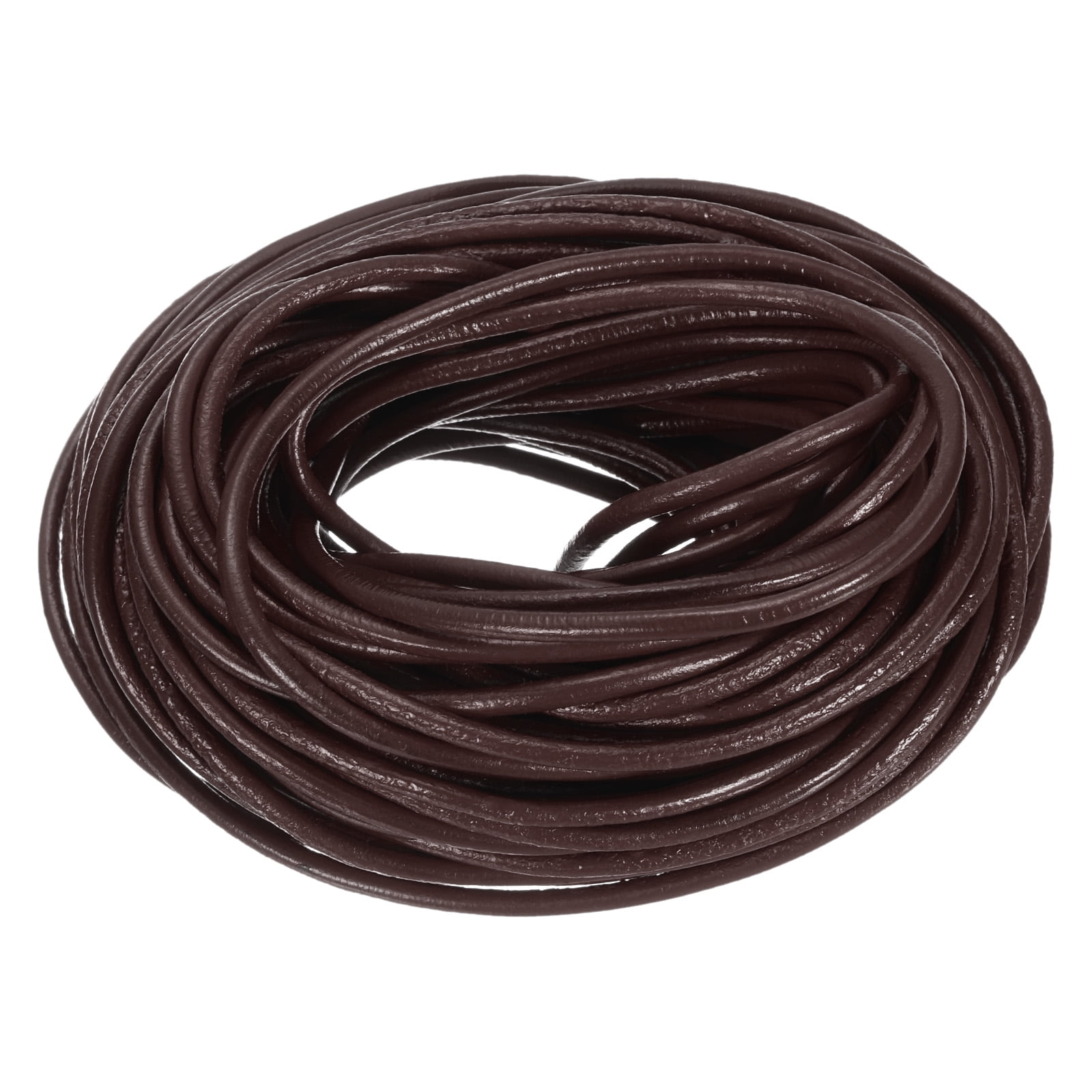 20 Yards 3mm Round Leather Cord Lacing String for DIY Crafts, Dark ...
