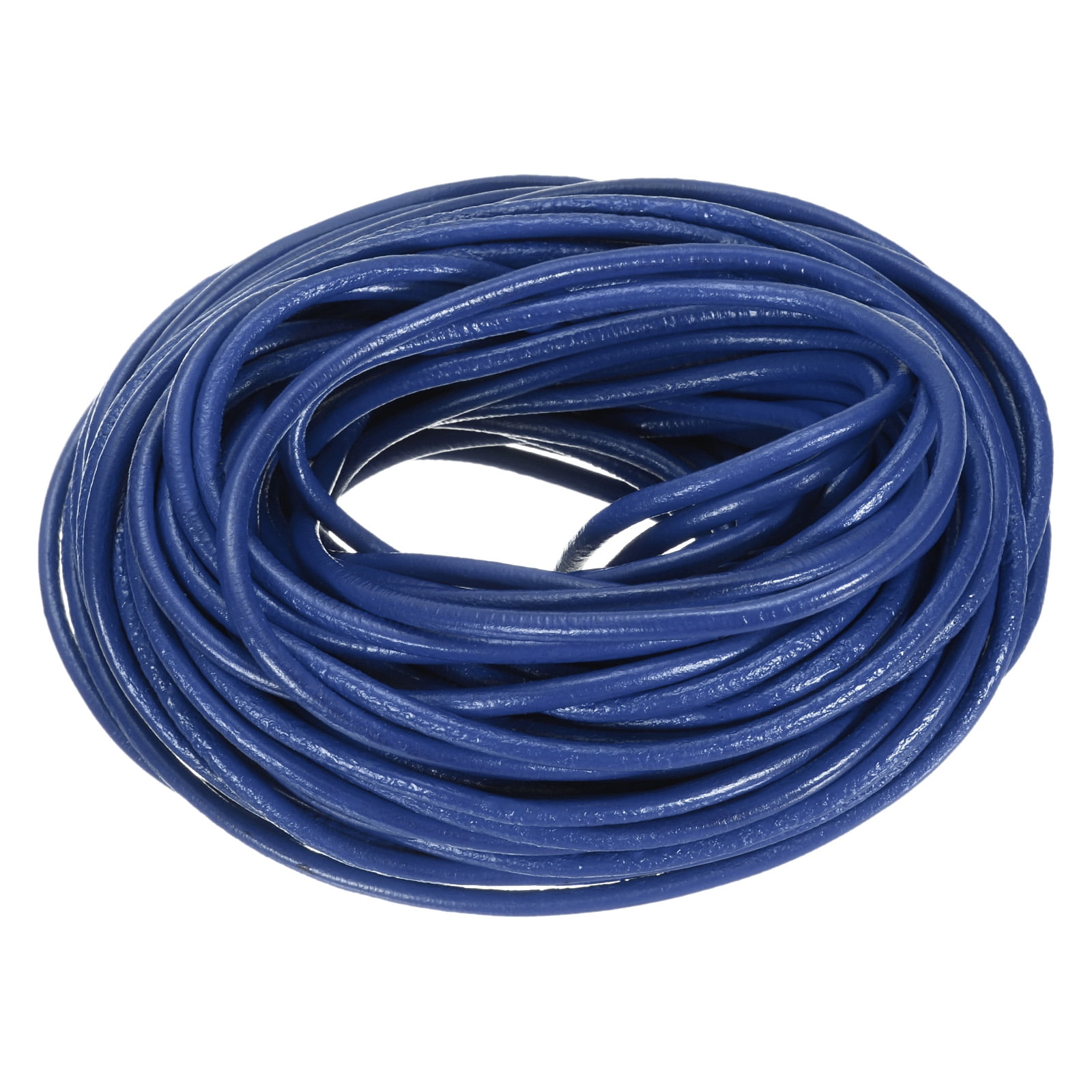 20 Yards 3mm Round Leather Cord Lacing String for DIY Crafts, Sapphire ...