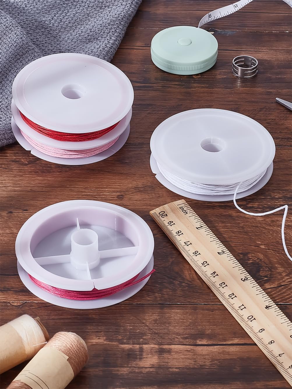 20 Yards 4 Colors Waxed Cotton Thread Cords Wax String with Plastic ...
