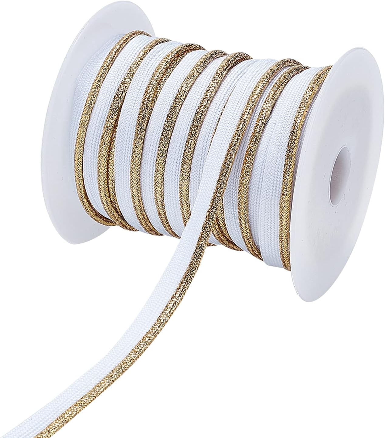 20 Yards 9 mm White/Gold Lip Cord Trim Piping Trim with Cord Cord-Edge ...