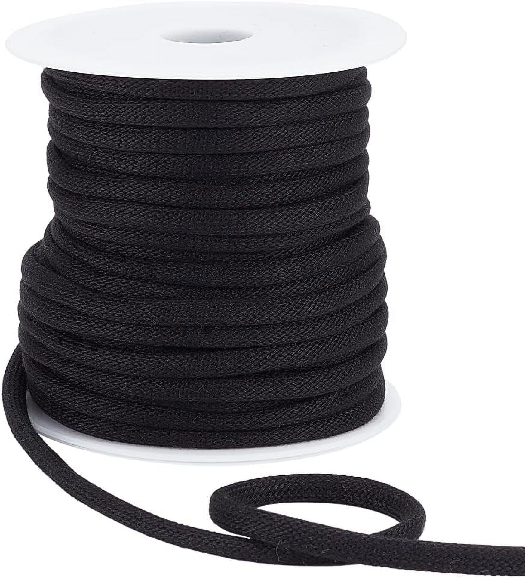 20 Yards Black Hoodie String Replacement, 6mm Round Soft Drawstring ...
