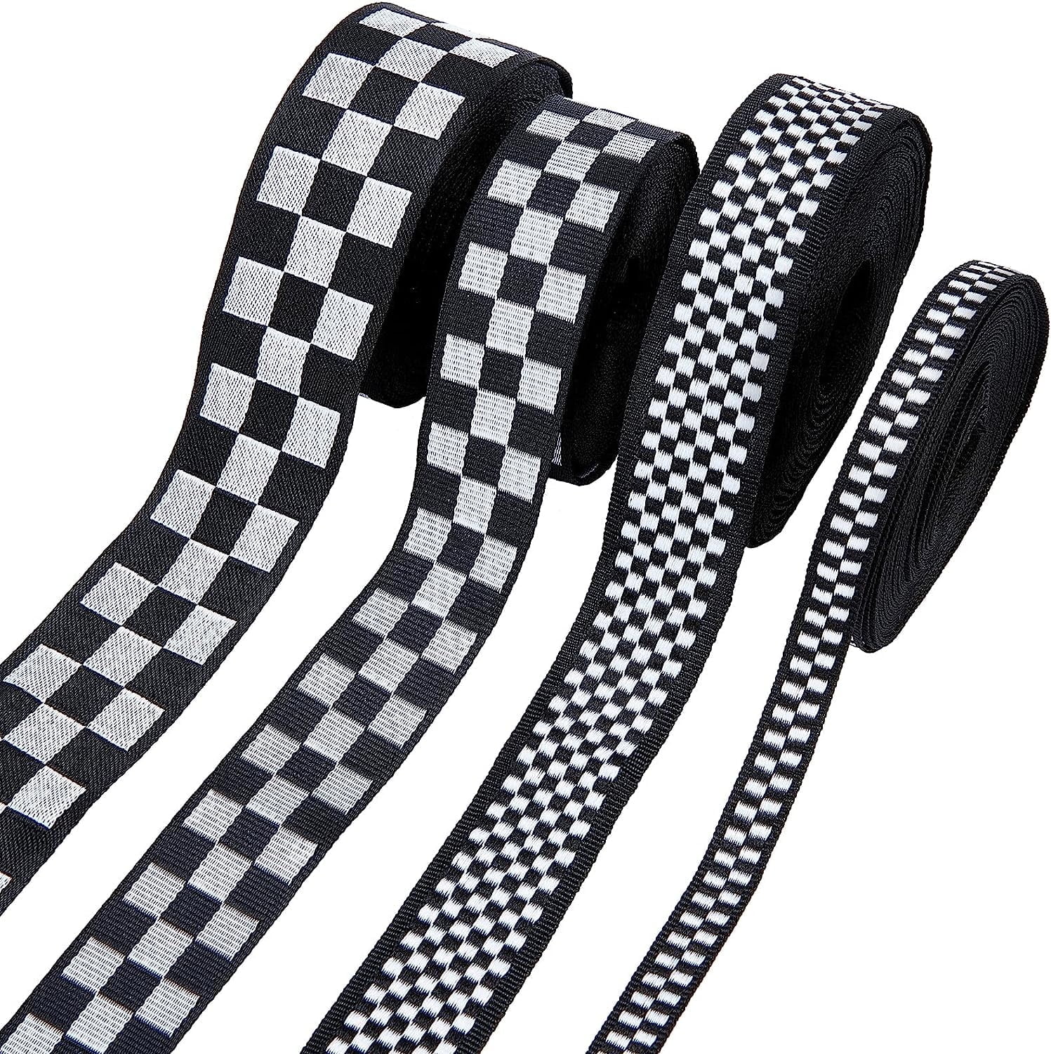 20 Yards Black and White Check Ribbon Racing Car Theme Checkered Ribbon ...