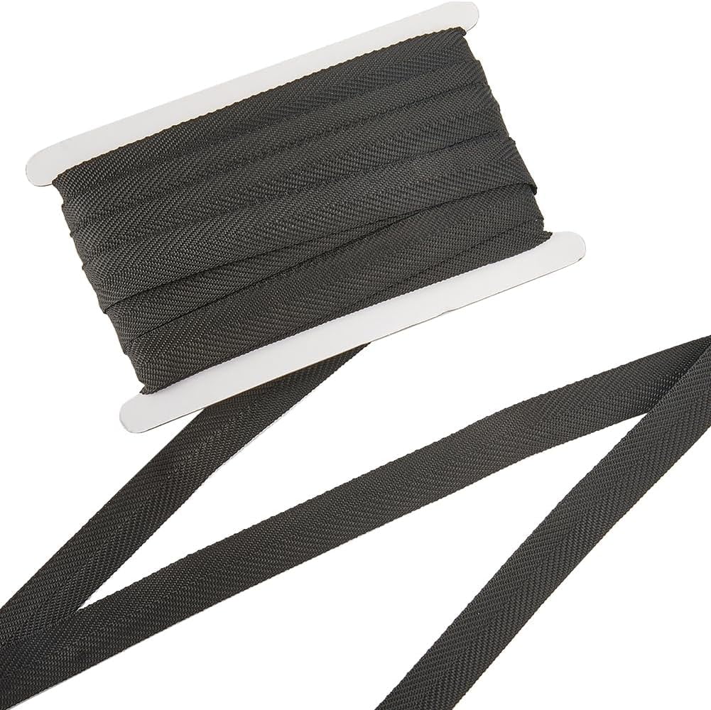 20 Yards Book Binding Headbands 22mm Wide Bias Binding Tape Black Flat ...