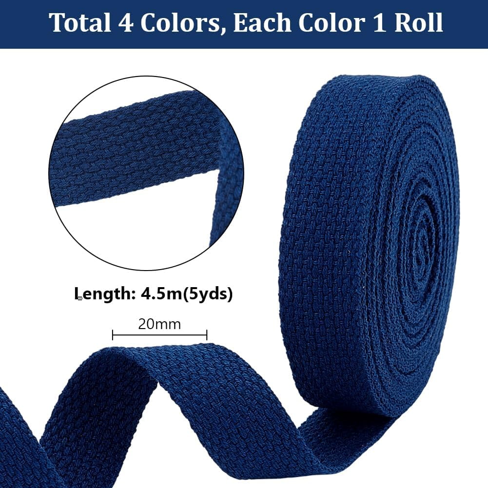 20 Yards Cotton Webbing Sewing Twill Ribbon 3/4 inch(20mm) Heavy Sewing ...