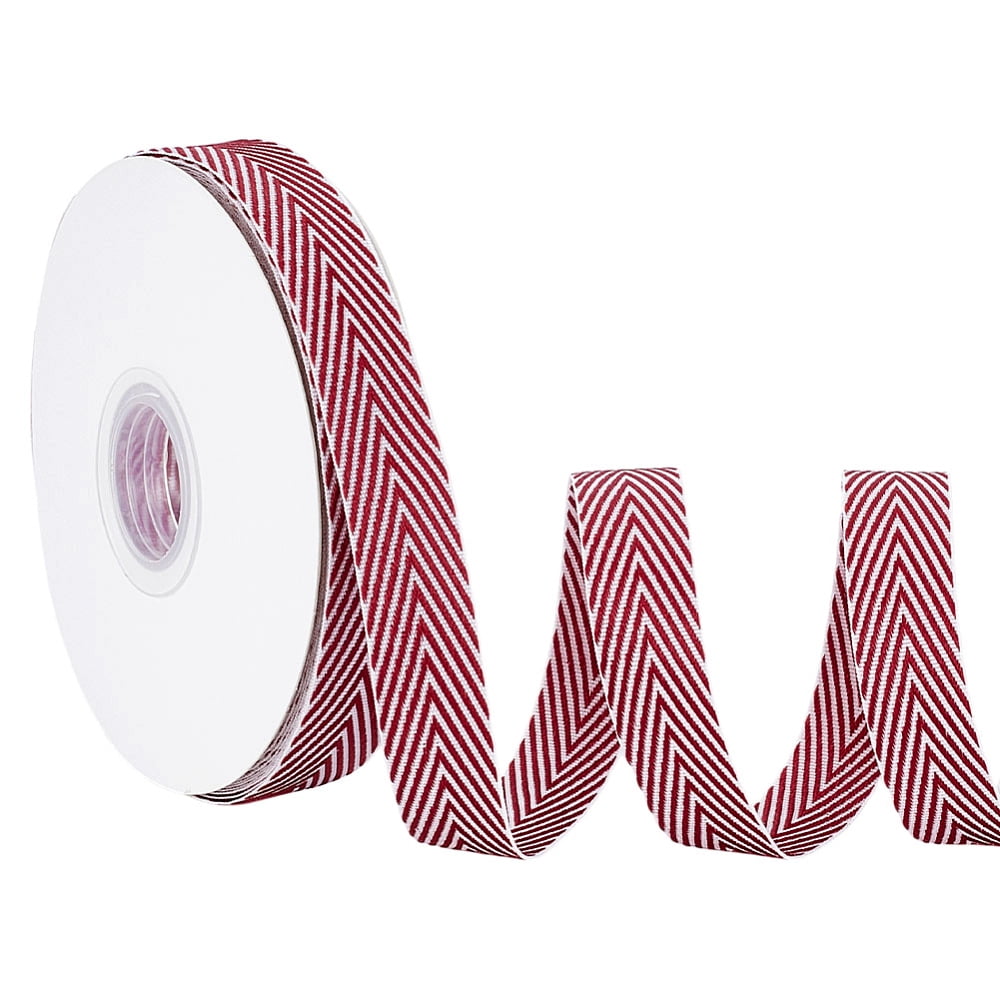 20 Yards Craft Striped Ribbon 0.6 Inch Wide Polycotton Ribbon Red White ...